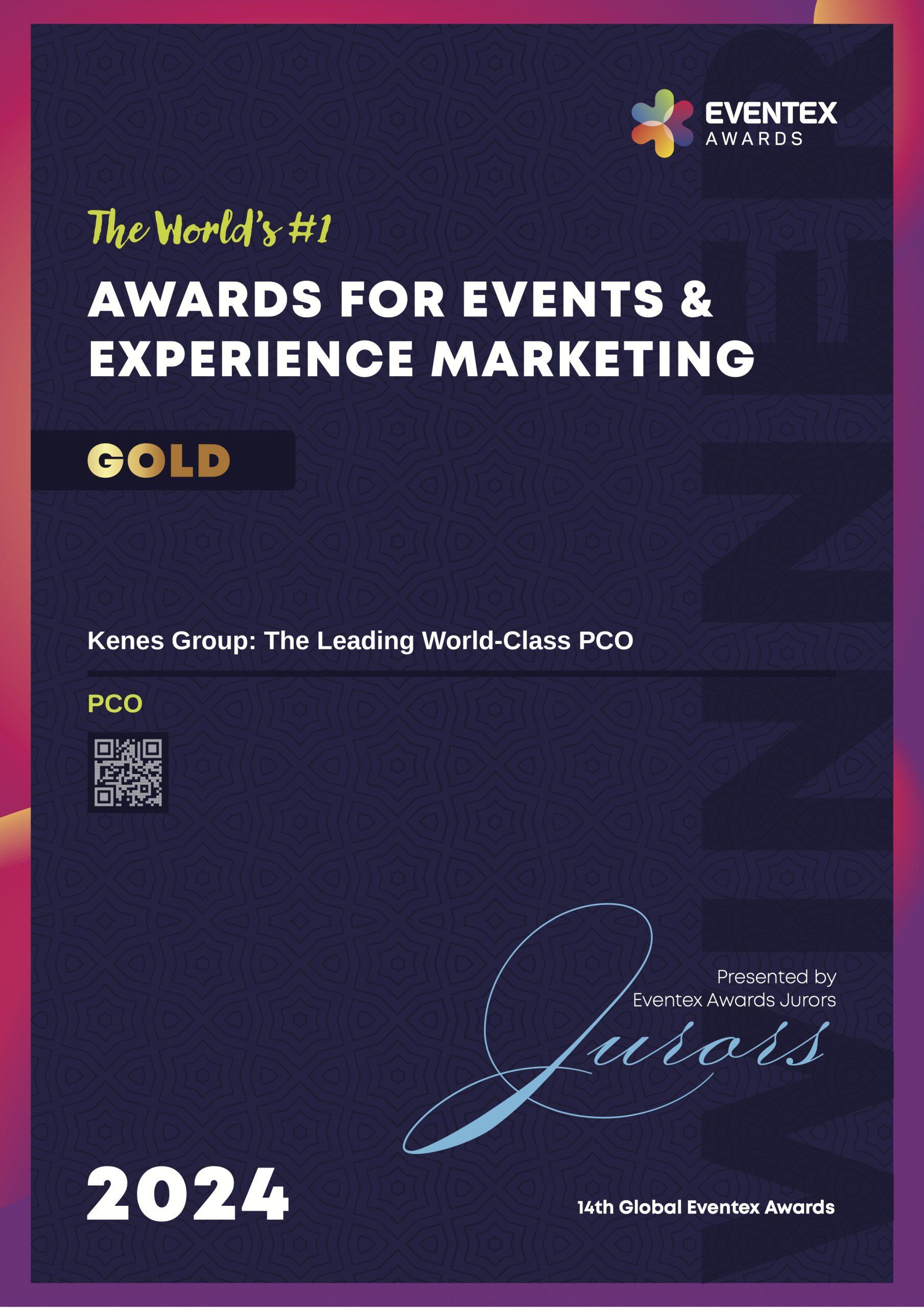 Kenes Group Receives a Gold Medal as World-Class PCO at Eventex Awards ...